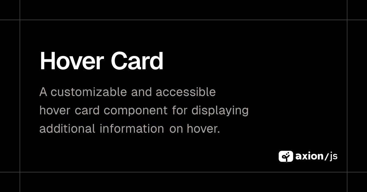Hover Card - axionjs